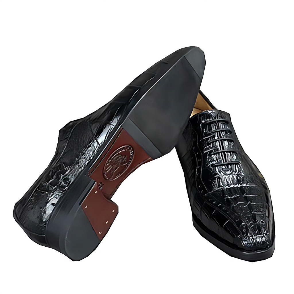 Burnished Black Alligator Lace-Up Boots | Burnished Alligator Oxford